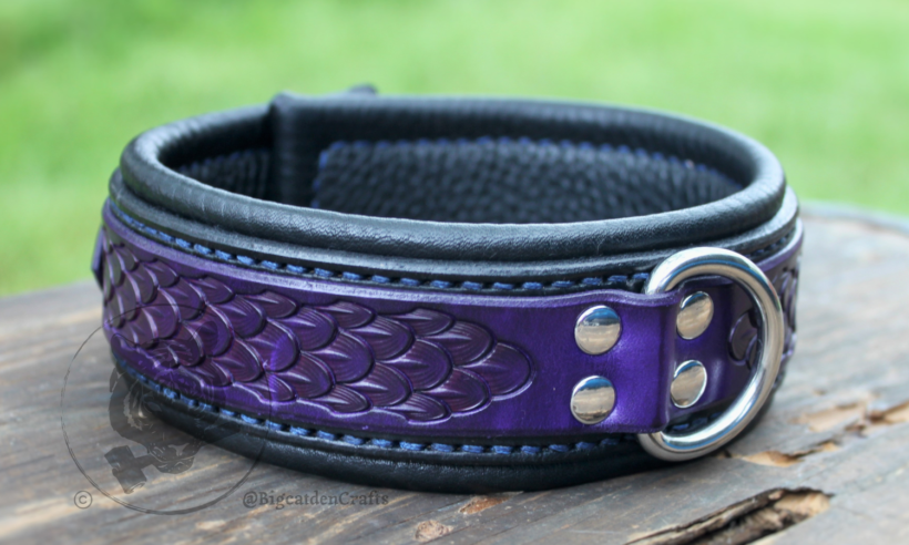 Black & Purple Dragonscale Collar – BigCatDen Crafts