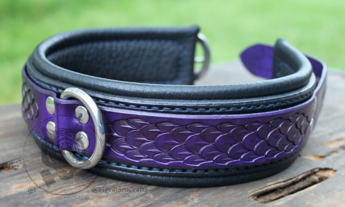 Black & Purple Dragonscale Collar – BigCatDen Crafts