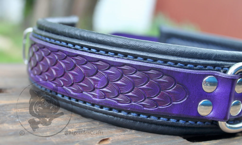 Black & Purple Dragonscale Collar – BigCatDen Crafts